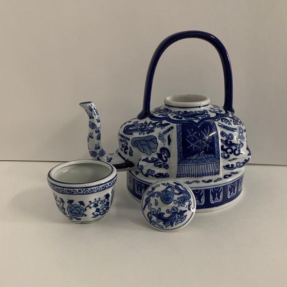 Bombay | Dining | 93s Antique Bombay Blue China Tea Set | Poshmark